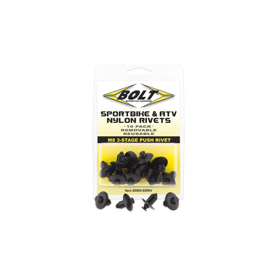 BOLT M8 THREE STAGE PUSH RIVET KIT 10/PK - 020-00121 – DDRV.com